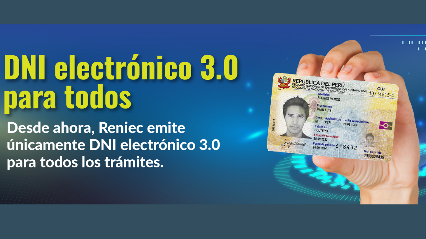 Reniec: desde hoy solo se emitirá el nuevo DNI electrónico 3.0 en todo ...